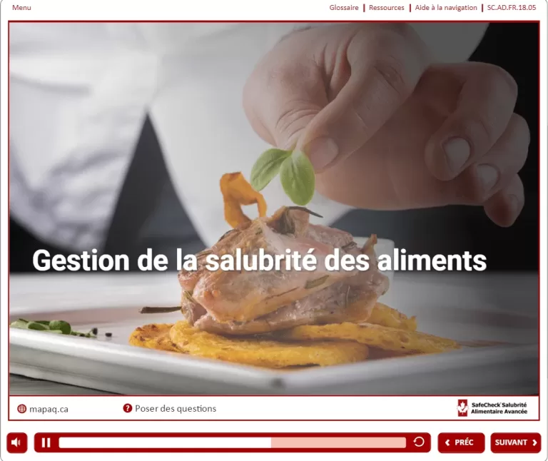 Certification en hygiène et salubrité alimentaire reconnue par le MAPAQ
