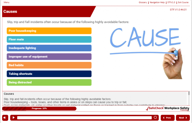 Online Slips, Trips, and Falls Training - Workplace Safety Course