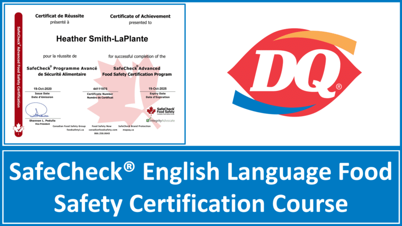 SafeCheck Food Safety Certification – DQ English Language Course ...