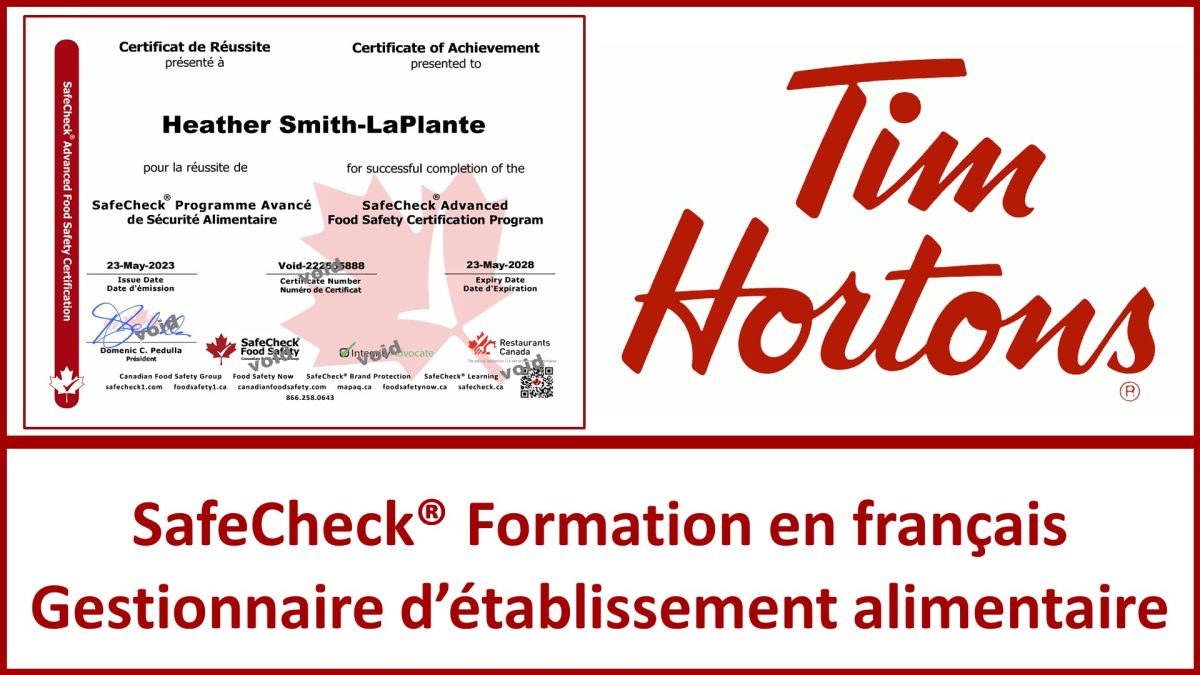 Tim Hortons Canada Approved Food Safety Training - SafeCheck Learning